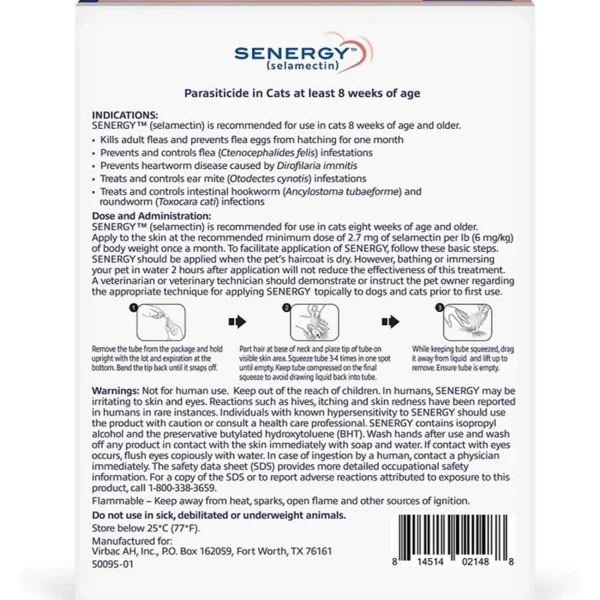 (selamectin) Topical for Cats 5.1 - 15 lbs, 3 doses>Senergy Online ...